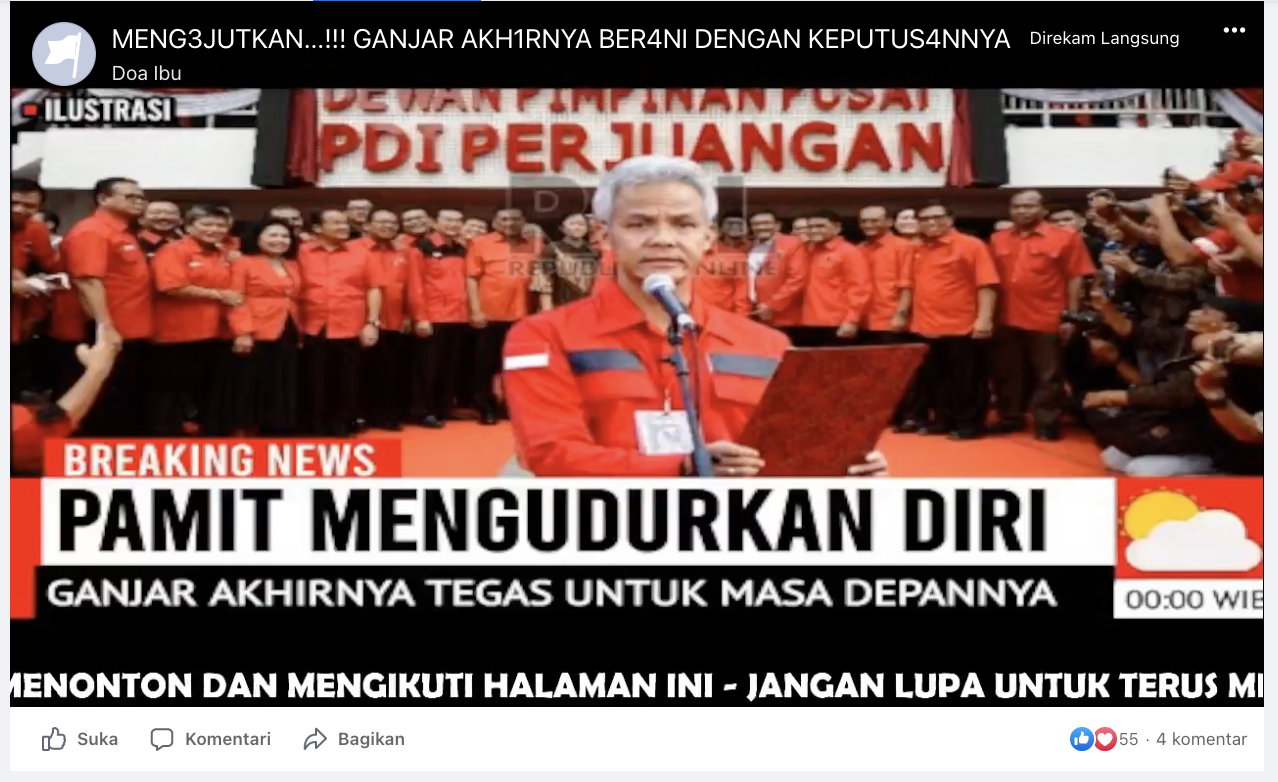 [Cek Fakta] Ganjar Pranowo Dikabarkan Mengundurkan Diri dari PDI-P? Cek Faktanya